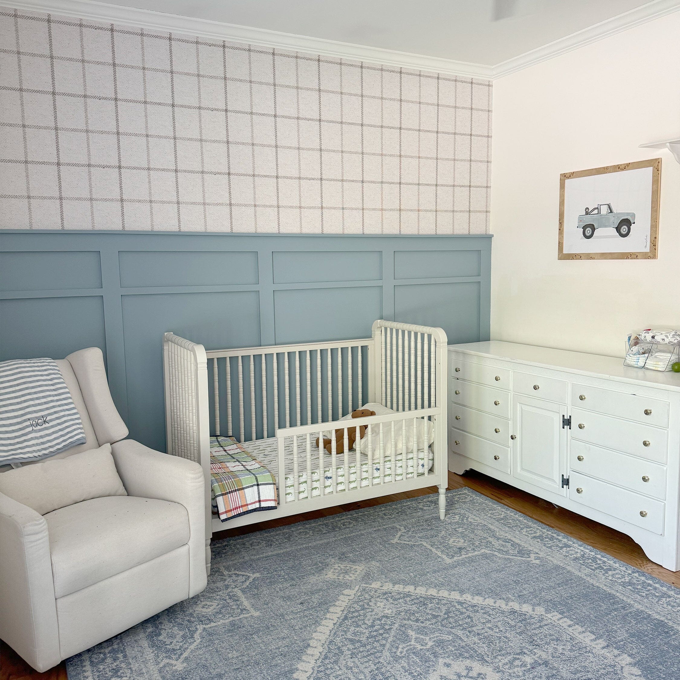Plaid Perfection: A Toddler Room Makeover with removable wallpaper ...