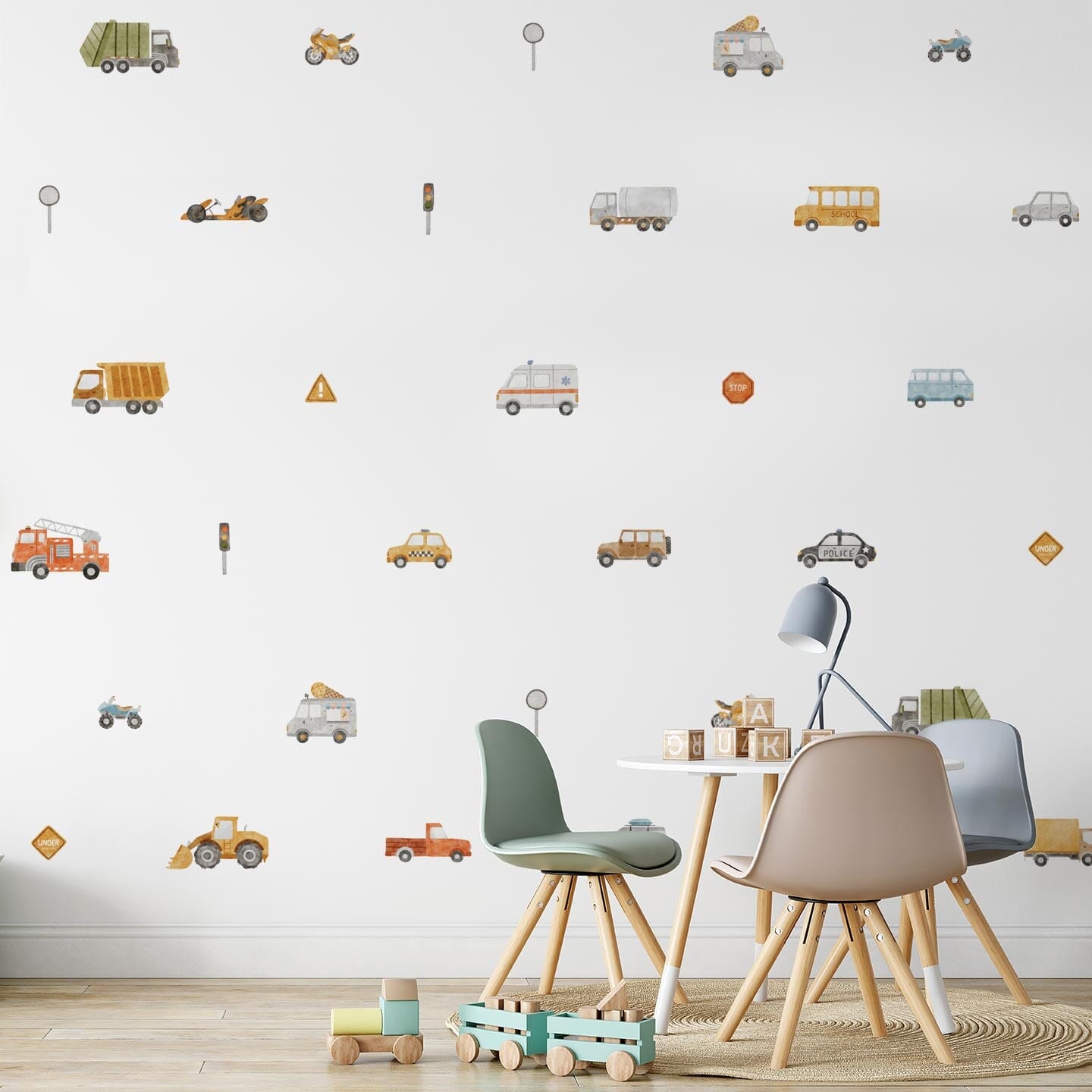 City Adventure Awaits: City Cars Wall Decals for Playful Spaces ...