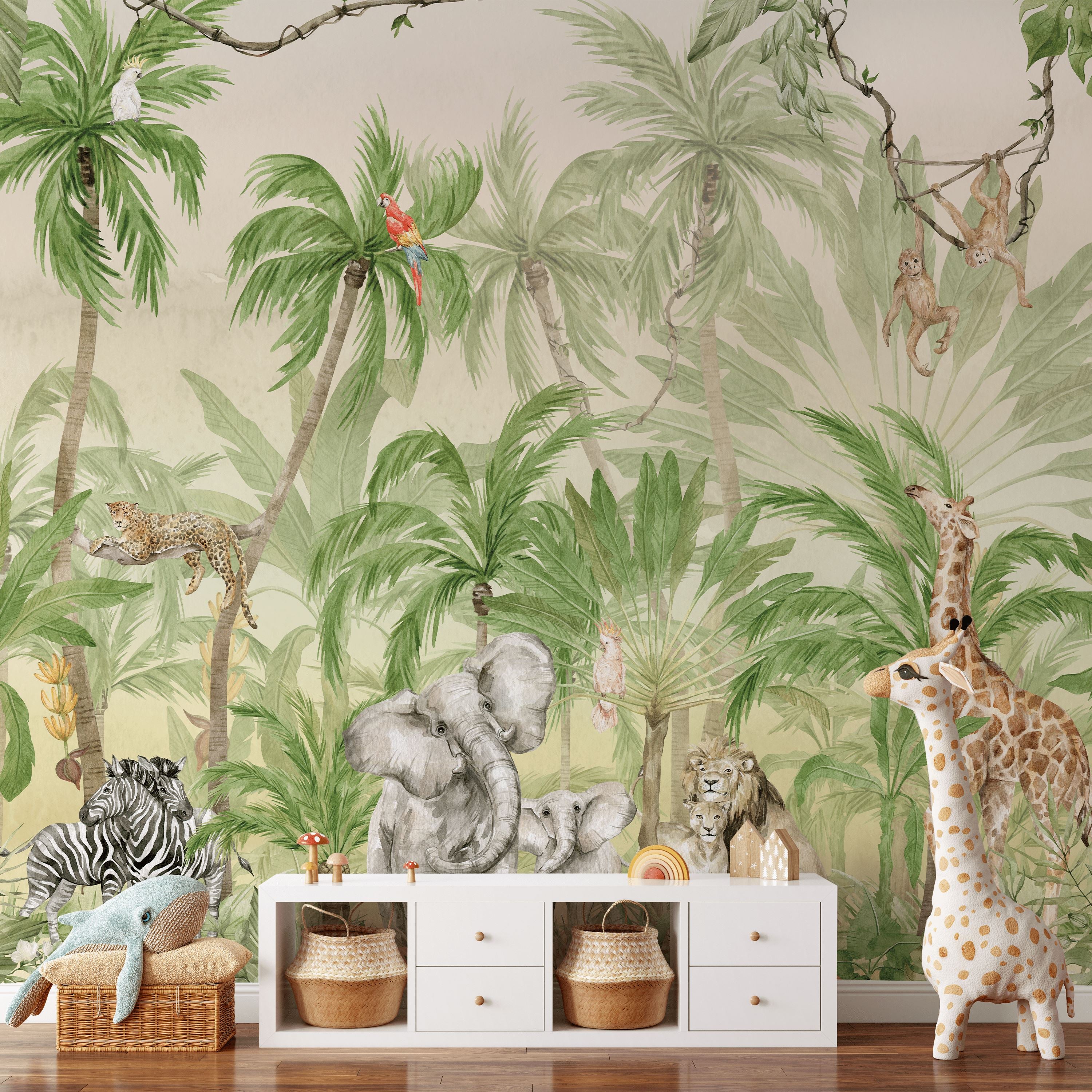 Create a Jungle Oasis with our Jungle Animal Mural - A Vibrant Wildlife ... Create a Jungle Oasis with our Jungle Animal Mural - A Vibrant Wildlife ...